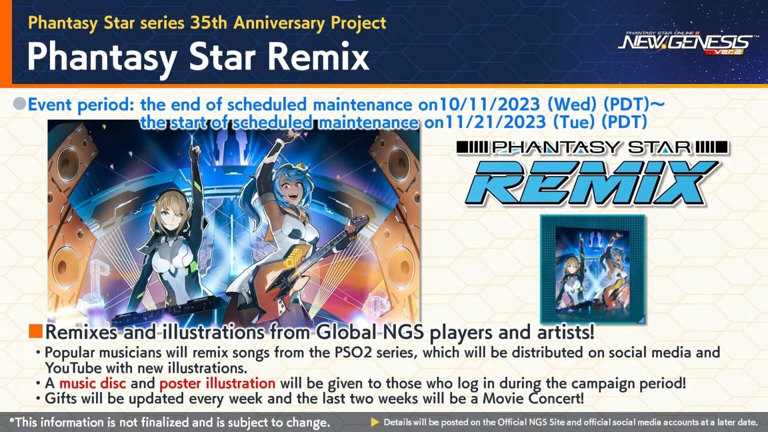 Phantasy Star Jun Senoue Rock Remix coming to PSO2: New Genesis in ...